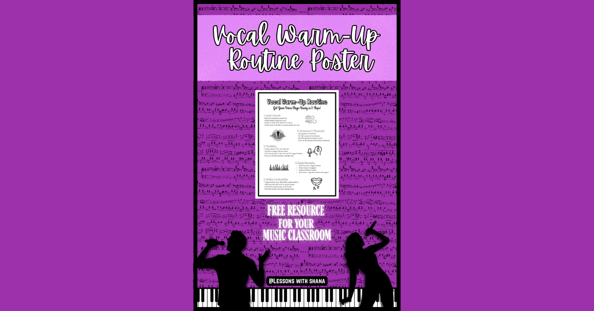 Free Vocal Warm-Up Routine Poster for Your Choir or Voice Students ...